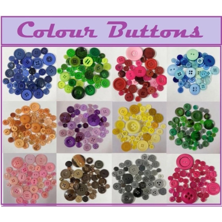 40 Gram Color Buttons Mix Size and Color Buttons for Sewing Art and ...