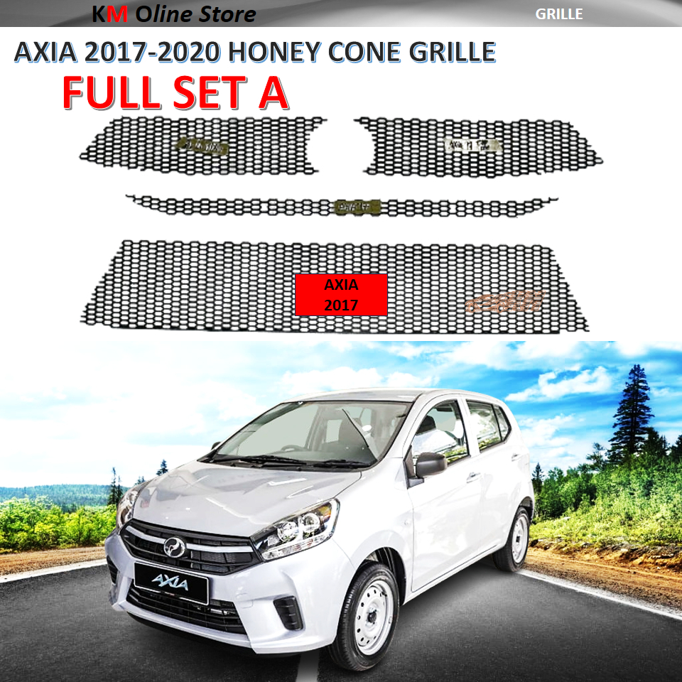 Perodua Axia 2017-2019 Rahmah Ready Cut Honeycomb Grill Full Set Top ...