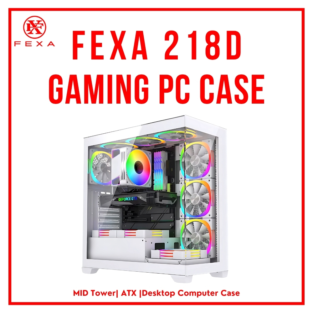FEXA 218D Gaming PC Case – Mid Tower | ATX | Tempered Glass | Shopee ...