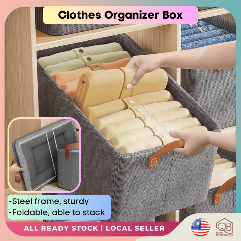 Large Capacity Foldable Clothes Storage Box With steel frame Clothes ...