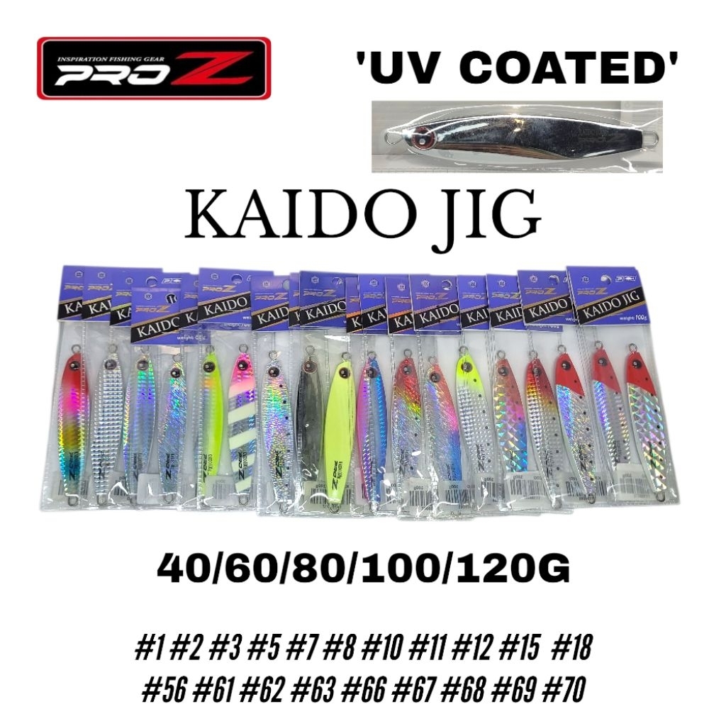 PRO Z KAIDO JIG UV COATED METEL JIG FISHING LURE JIG 40G/60G/80G/100G/120G | Shopee Malaysia