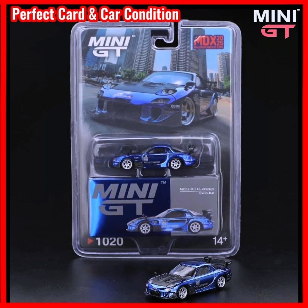 Mini GT Mdx 2025 Mazda RX-7 RE-Amemiya Chrome Blue Malaysia Diecast ...