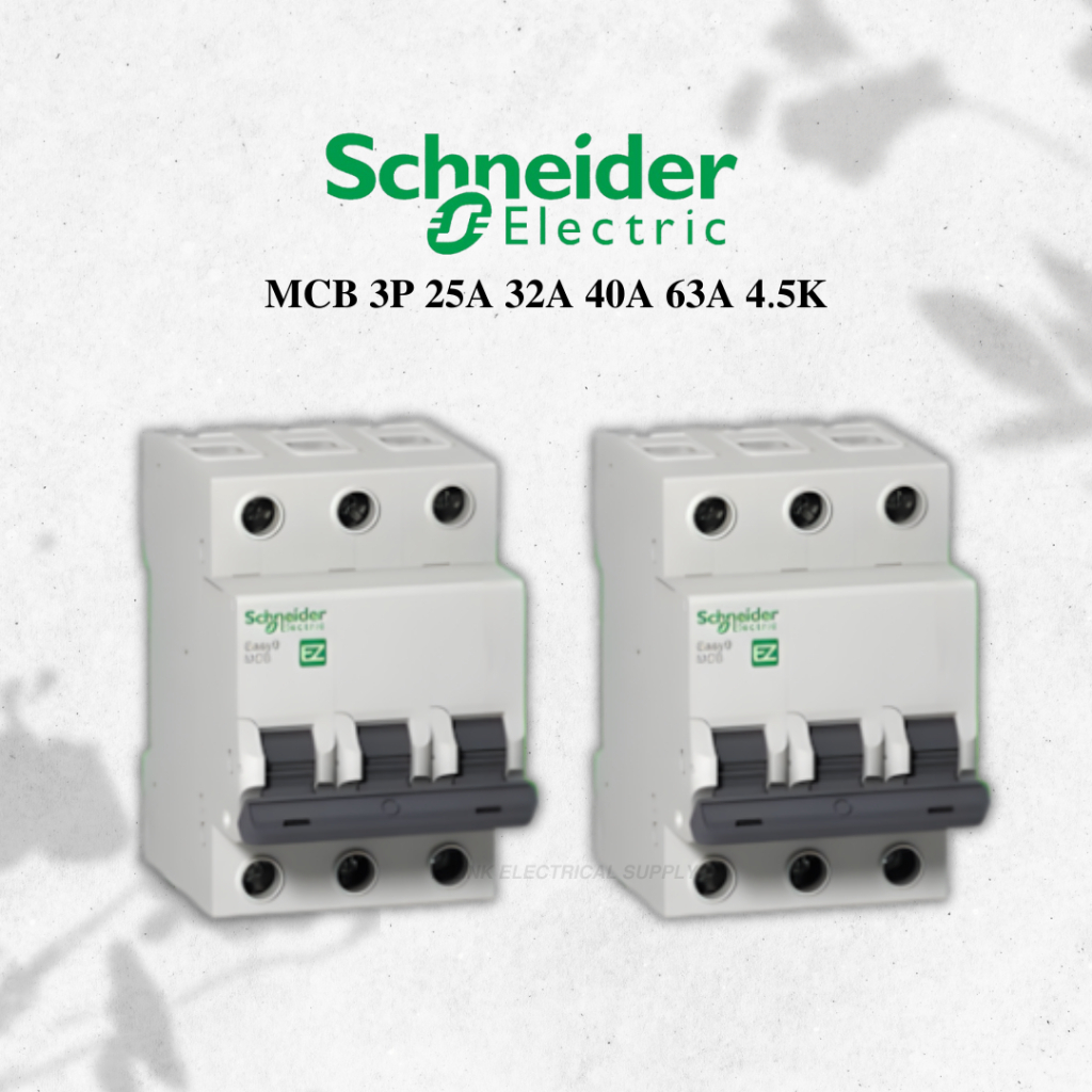 Schneider Electric MCB 3 Pole 25A /32A/40A/63A ( 4.5KA ) 6A /10A /16A /20A /63A (6KA) EASY9 ...