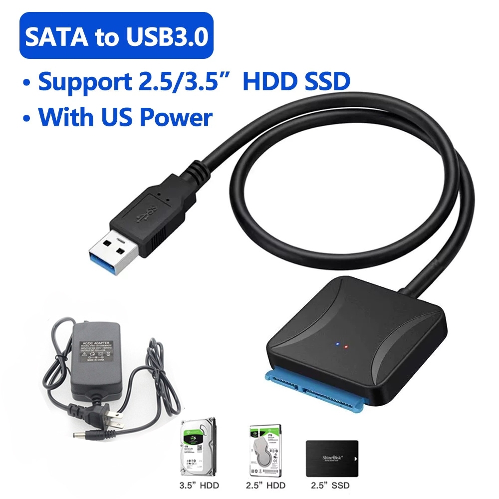 SATA to USB 3.0 hard disk adapter cable 2.5/3.5 inch mechanical SSD ...