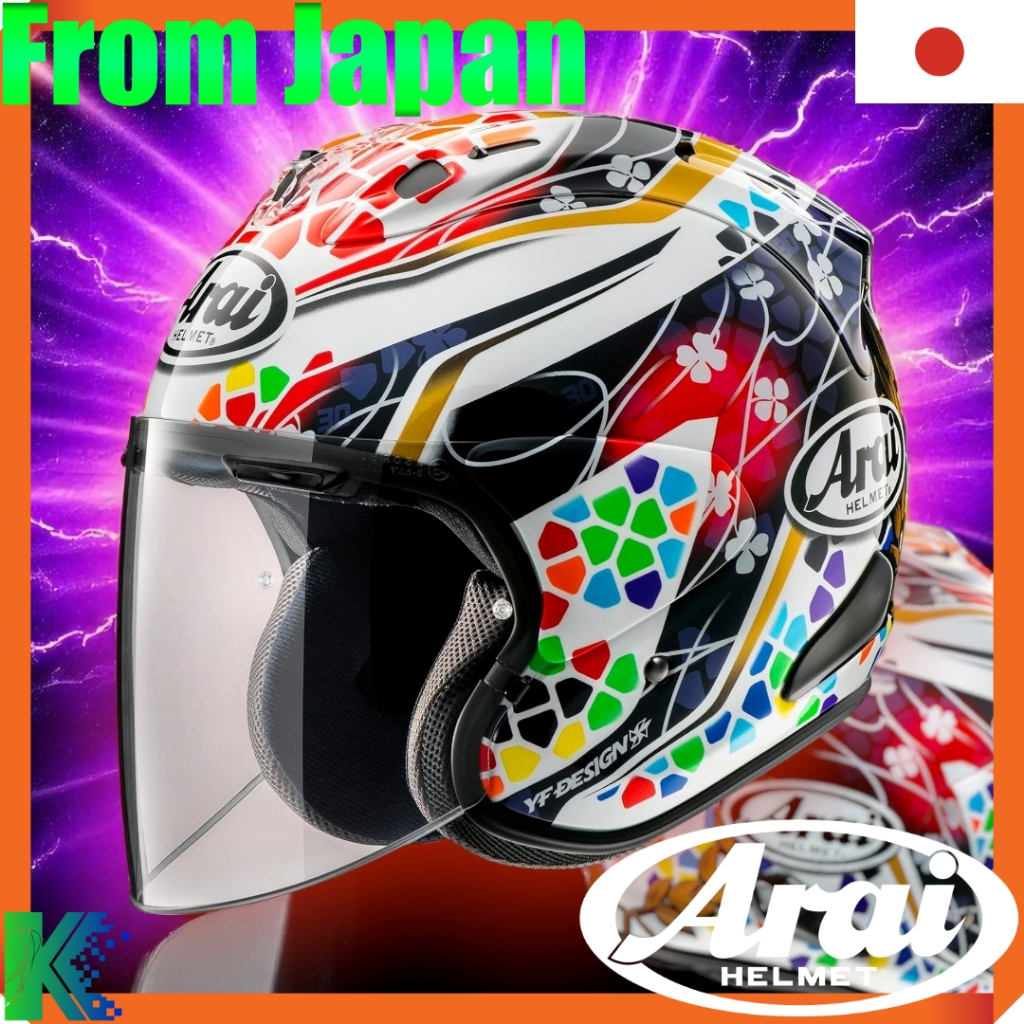 Arai VZ-RAM Jet Motorcycle Helmet Nakagami GP2 - Premium Open Face ...