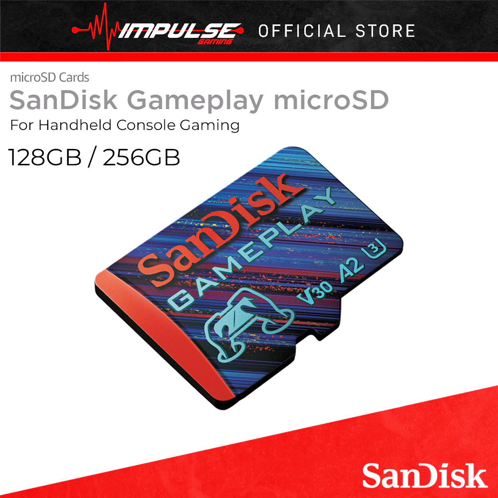 SanDisk Gameplay microSD Memory Card Up to 190MB/s, for Handheld Console Gaming - (128GB/256GB ...