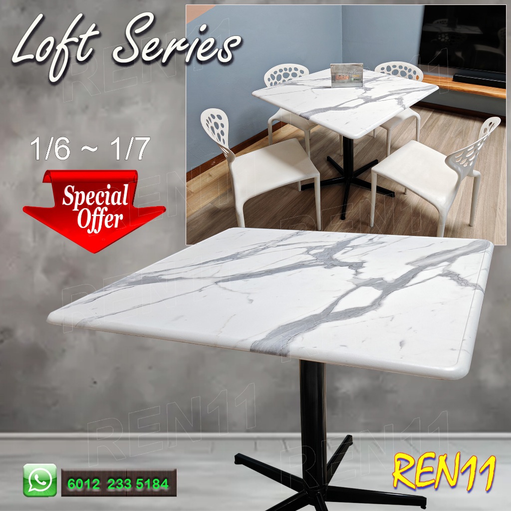 Cafe Dining table,restoran table,Meja Makan with metal leg - 800x800 ...