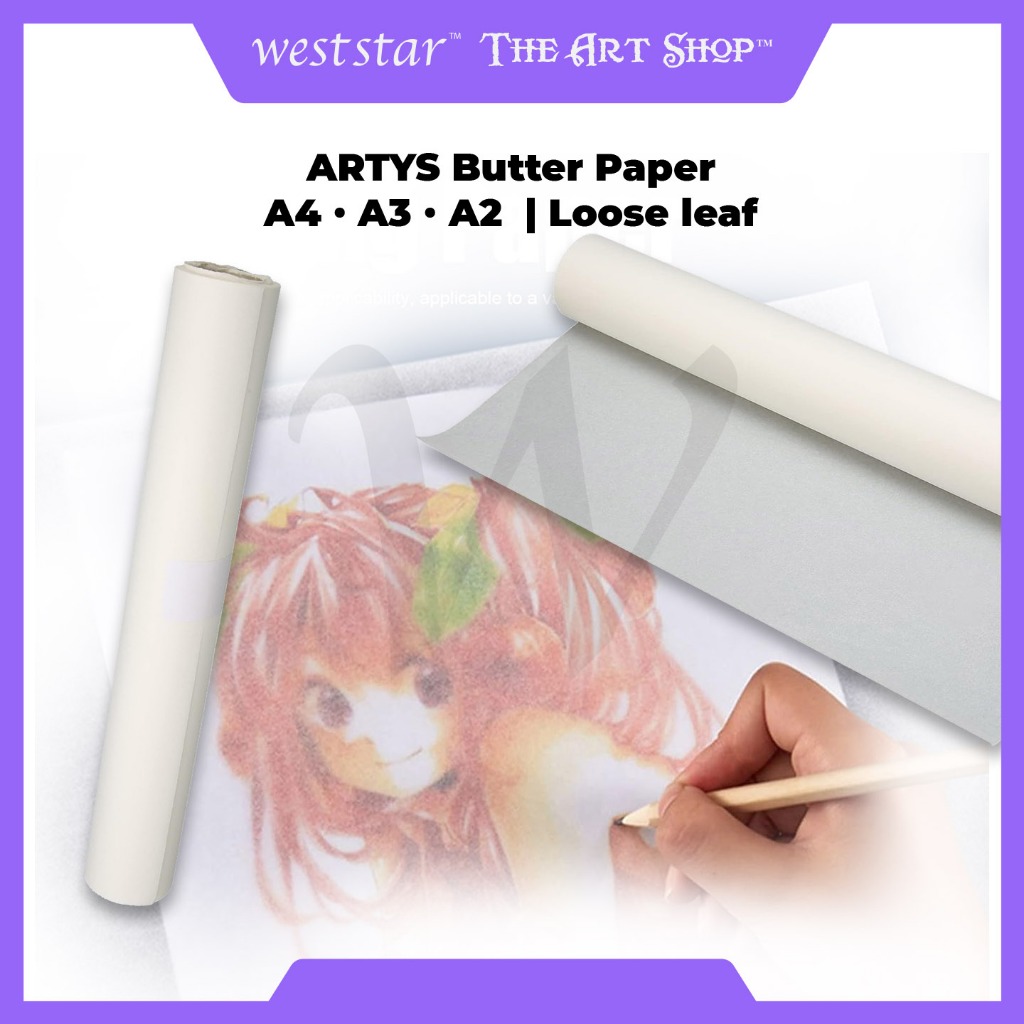 Weststar ARTYS Butter paper A4 , A3 , A2 (loose leaf) [Weststar The Art Shop] | Shopee Malaysia