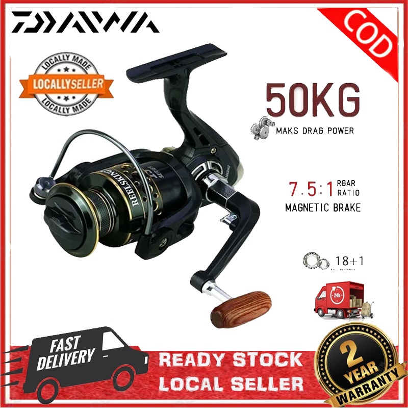 DAlWA Reel Spinning Mesin Pancing Fishing Reel 5.2:1 Gear Ratio Fishing ...