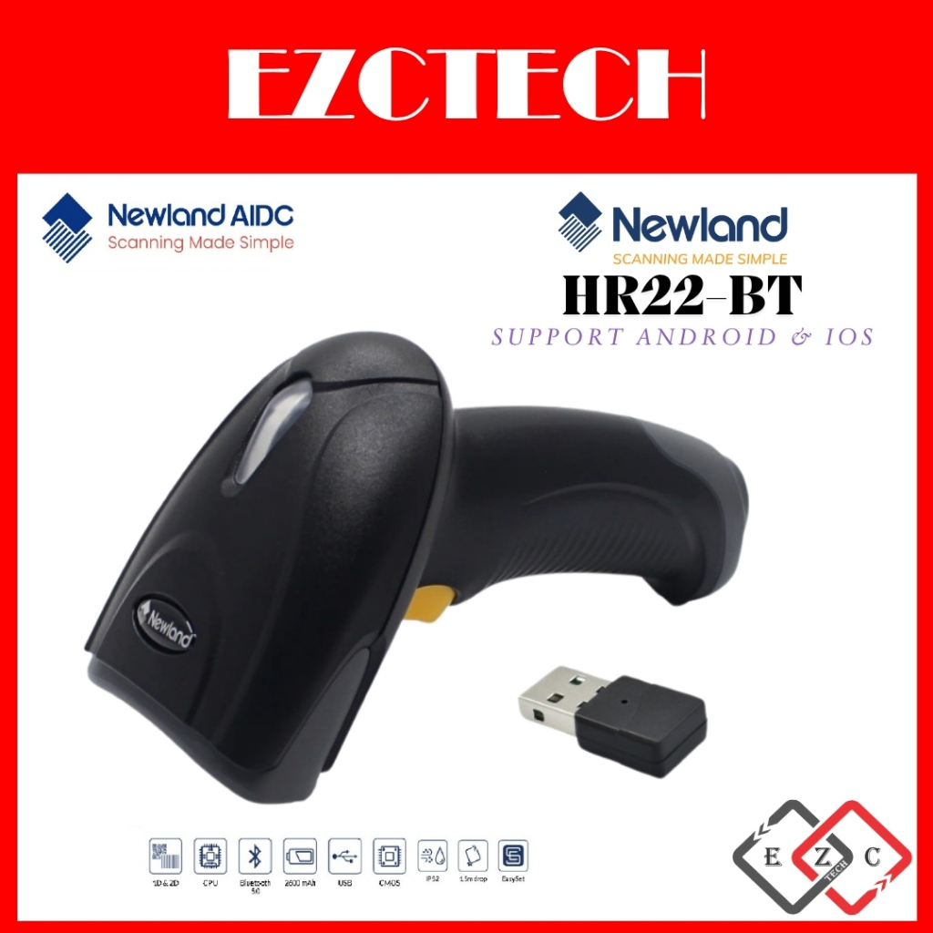 NEWLAND HR22-BT HR2280-BT HR2081-BT WIRELESS BLUETOOTH 1D 2D QR SCANNER | Shopee Malaysia