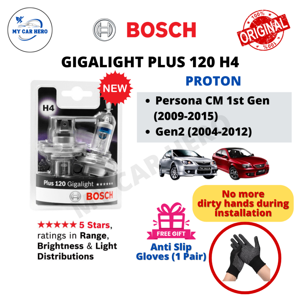 Original Bosch Gigalight Plus 120 H4 472 Headlight Bulb 12V 60/55W 2pcs ...