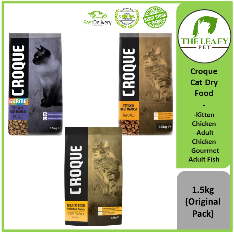 Croque Cat Dry Food - Kitten Chicken / Adult Chicken / Gourmet Adult ...