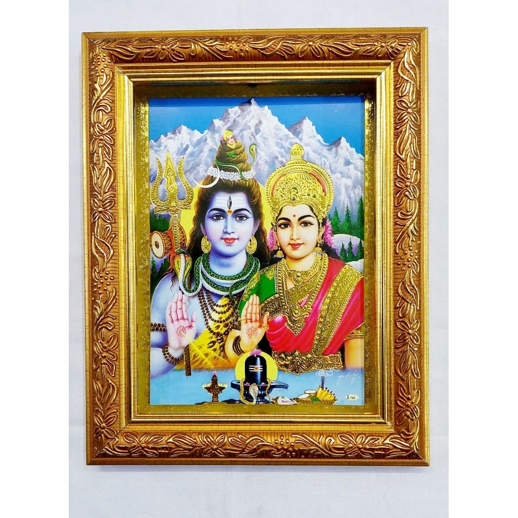 Shivan Parvathi Photo Frame with Glass Small Size Frame | Shopee Malaysia