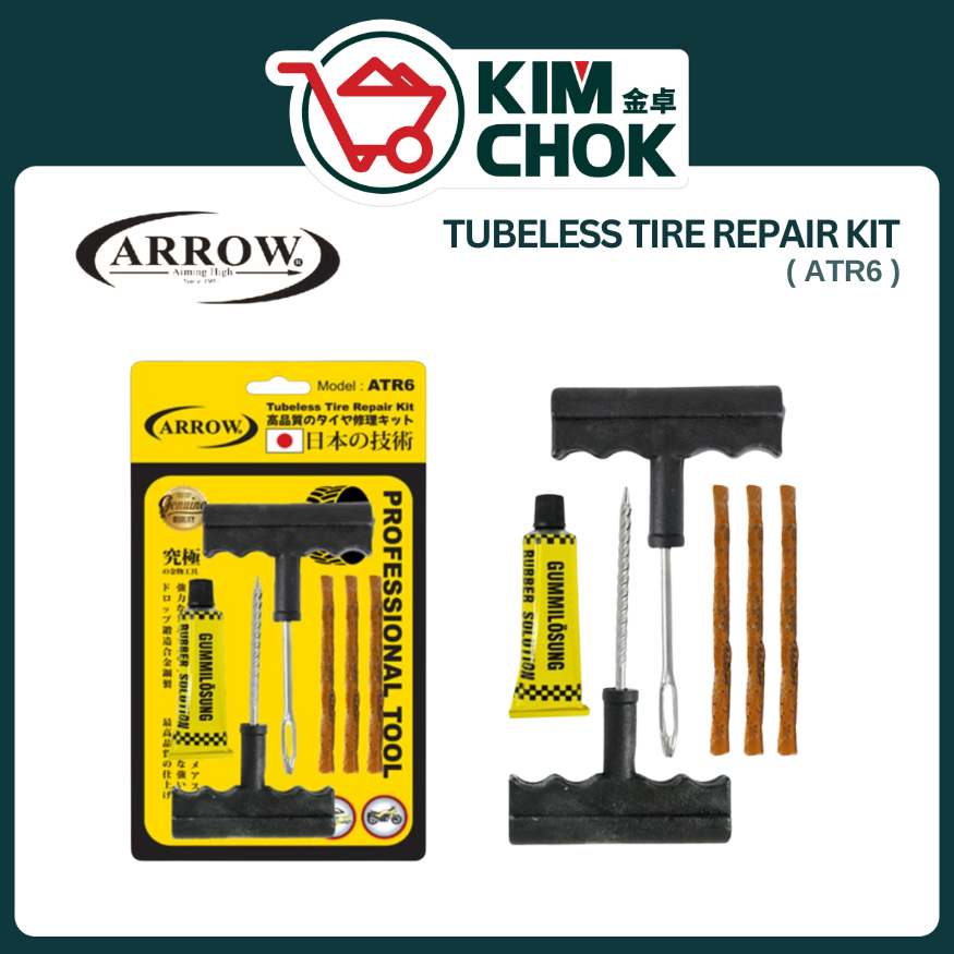 ARROW Tubeless Tire Repair Kit ( ATR6 ) | DIY Automotive Type Puncture ...