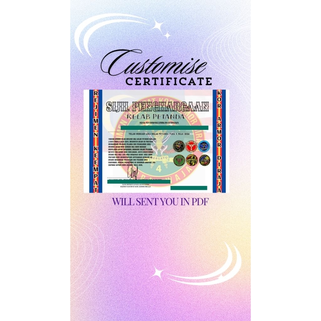 Customised Sijil / Certificate Design/ Our design/ your design ...
