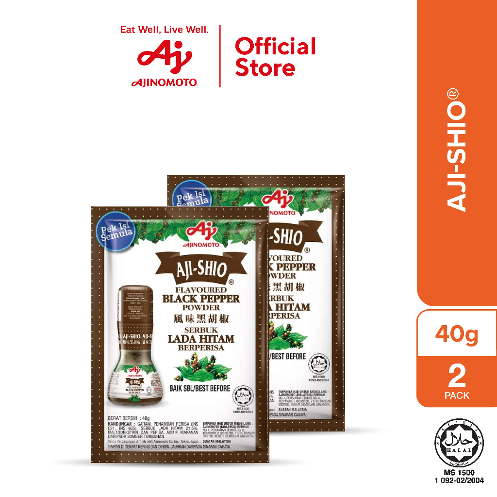AJI-SHIO® Black Pepper Refill Pack (40g x 2 pack) | Shopee Malaysia