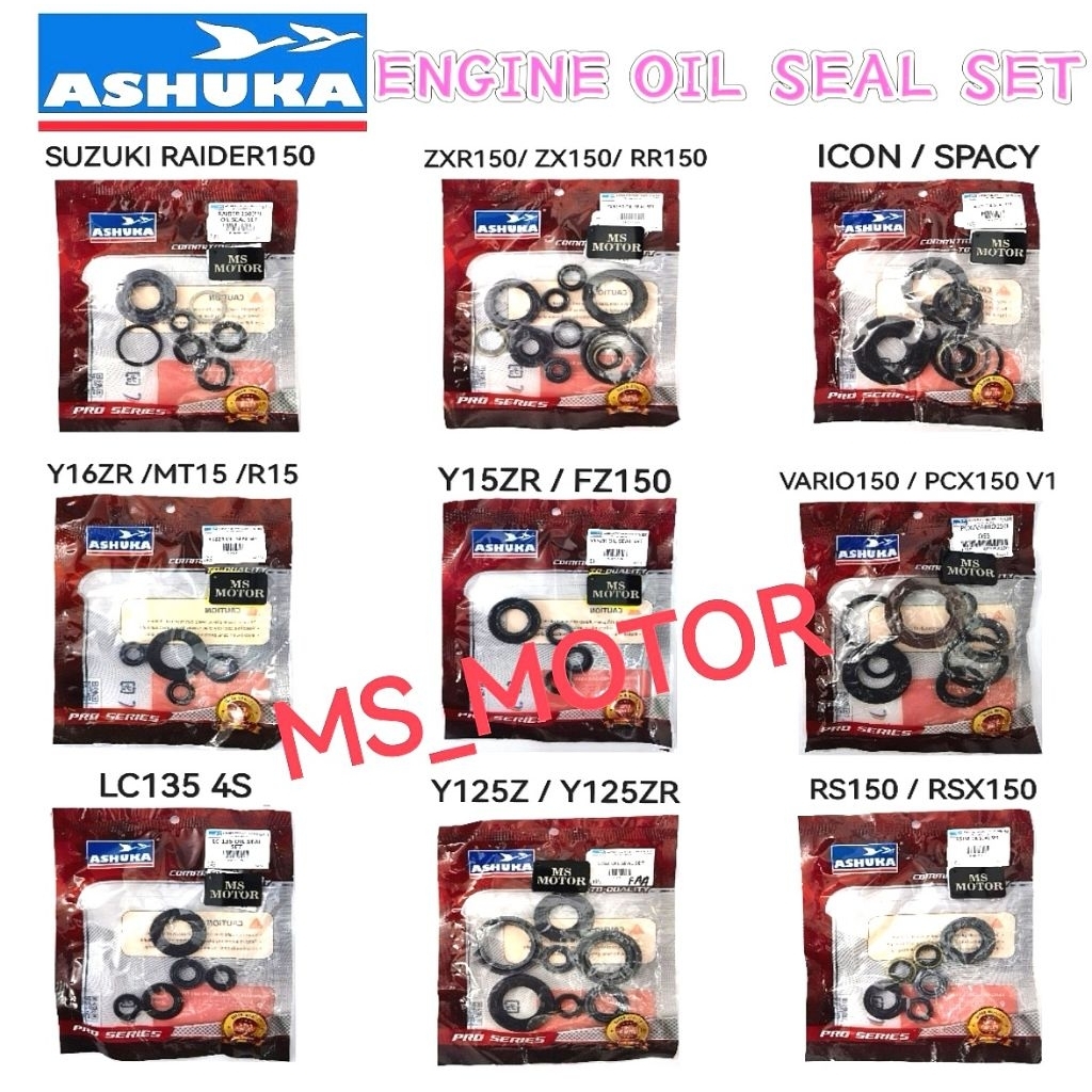 ASHUKA ENGINE ENJIN OIL SEAL SET EX5 LC135 4S 5S Y15ZR Y16ZR Y125Z NVX ...