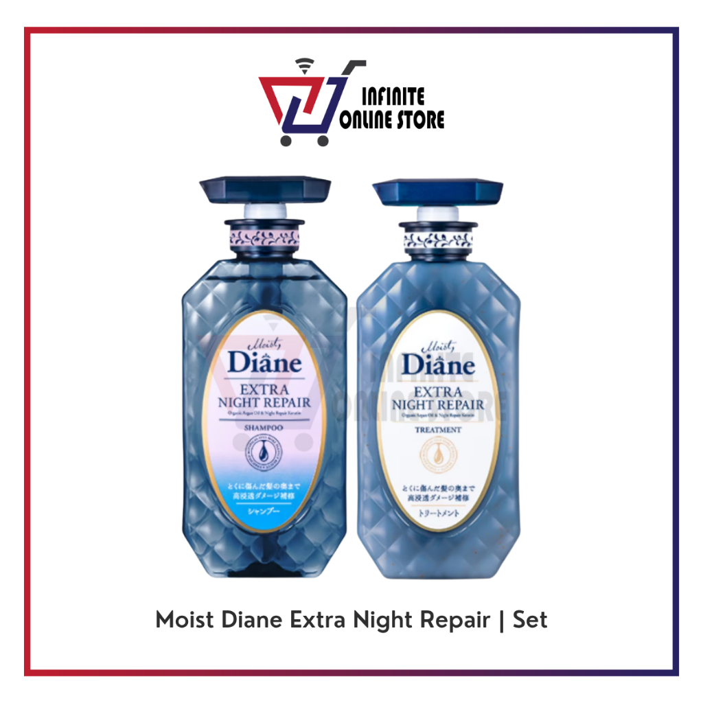 Moist Diane Extra Night Repair Shampoo & Treatment Set (450ml) | Shopee ...