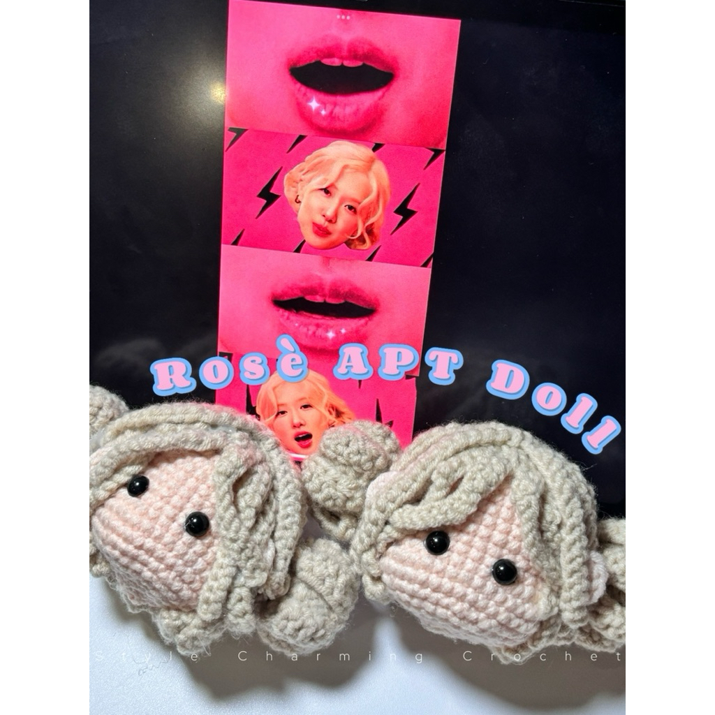Handmade Cute BLACKPINK ROSÈ APT crochet Amigurumi keychain gift hadiah ...