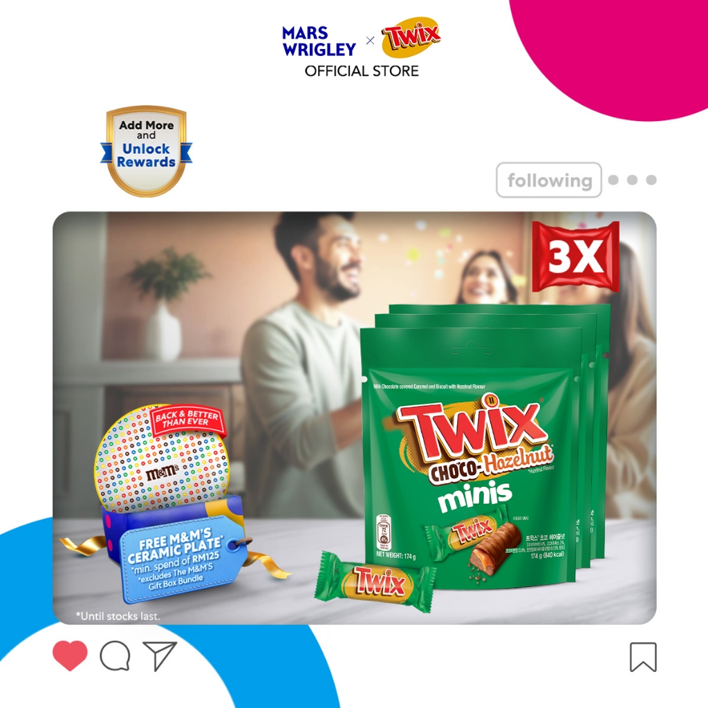 [Bundle of 3 Promo -20%] Twix Minis Hazelnut Fun Size 174g Chocolate / Milky / Snacks | Shopee ...