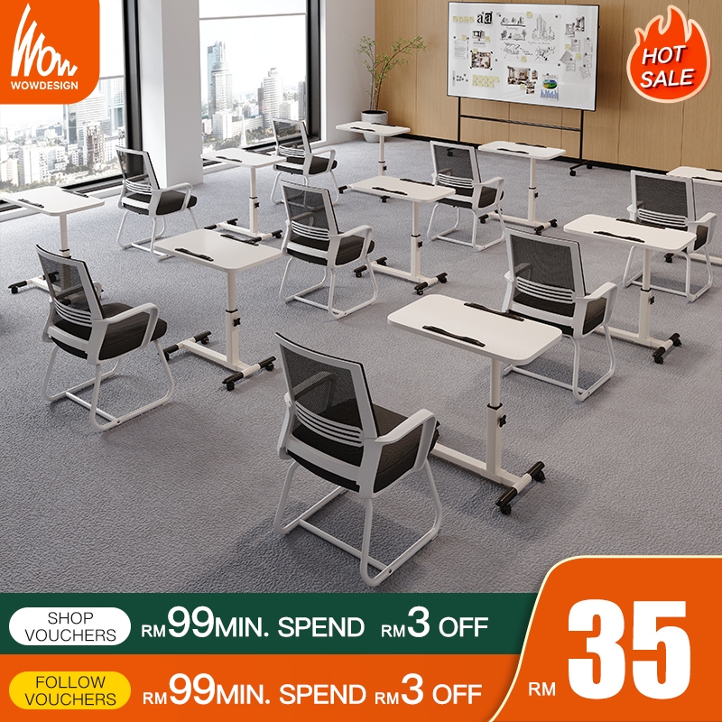 Foldable Conference Table and Chair Set Adjustable Training Table with ...