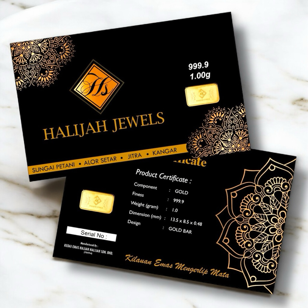 GOLD BAR HALIJAH JEWELS 999.9 (1GRAM) | Shopee Malaysia