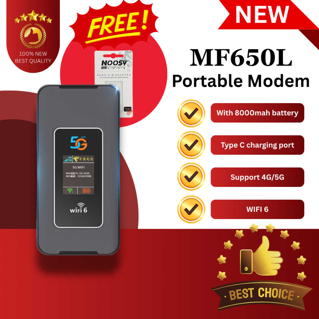 MF650L PORTABLE 5G WIFI 6 MODEM WITH 8000MAH BATTERY | Shopee Malaysia