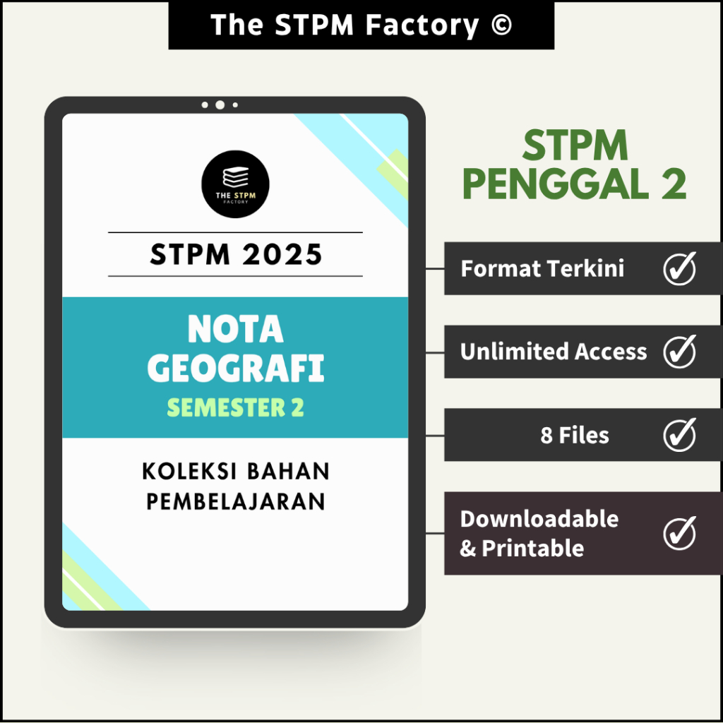 STPM 2025 | Nota Geografi (Semester 2) | Shopee Malaysia