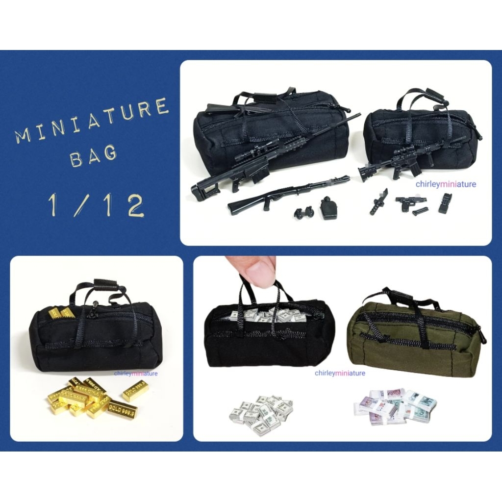 Miniature bag 1/12 / Miniature hand carry bag 1/12 / Bag 1/12 / Action ...