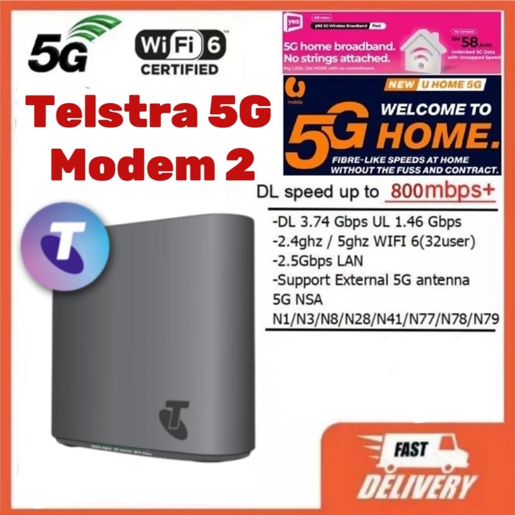 Telstra 5G Modem 2 (Meteor 2) CPE WIFI 6 Dual Wifi 4G 5G Hotspot ...