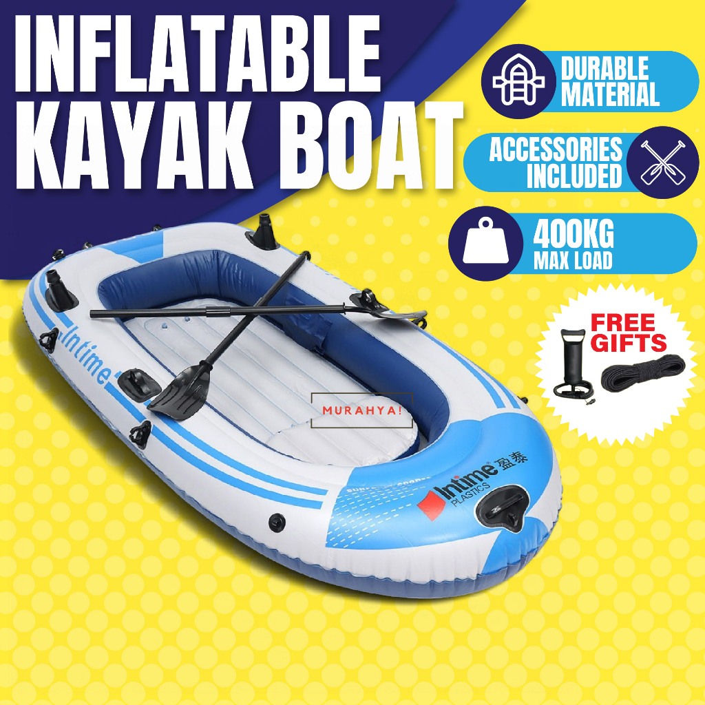 Fishing boat Inflatable Boat kayak Intex 2 3 4 person bot angin kayak ...