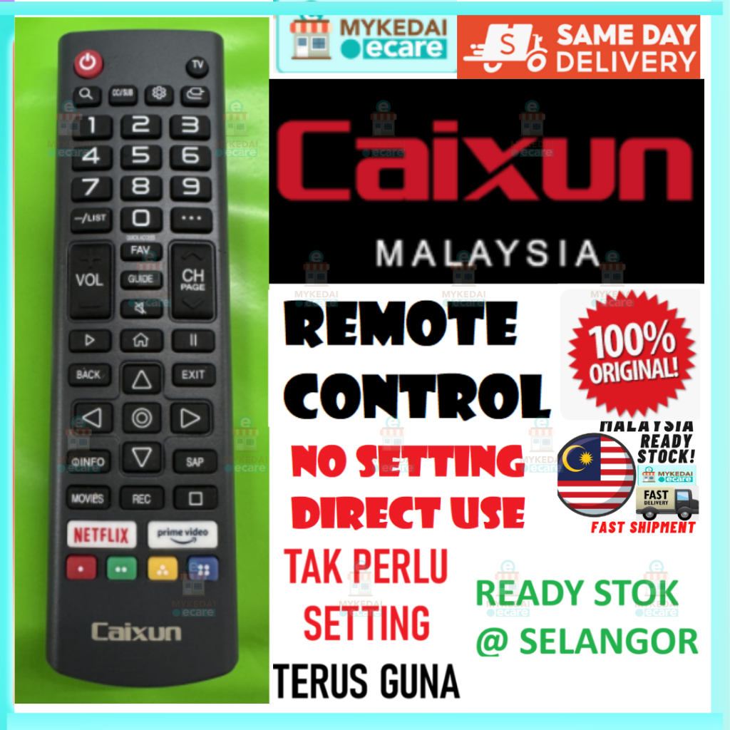 Caixun Android TV Alat kawalan TV Remote Control Original 100% ...