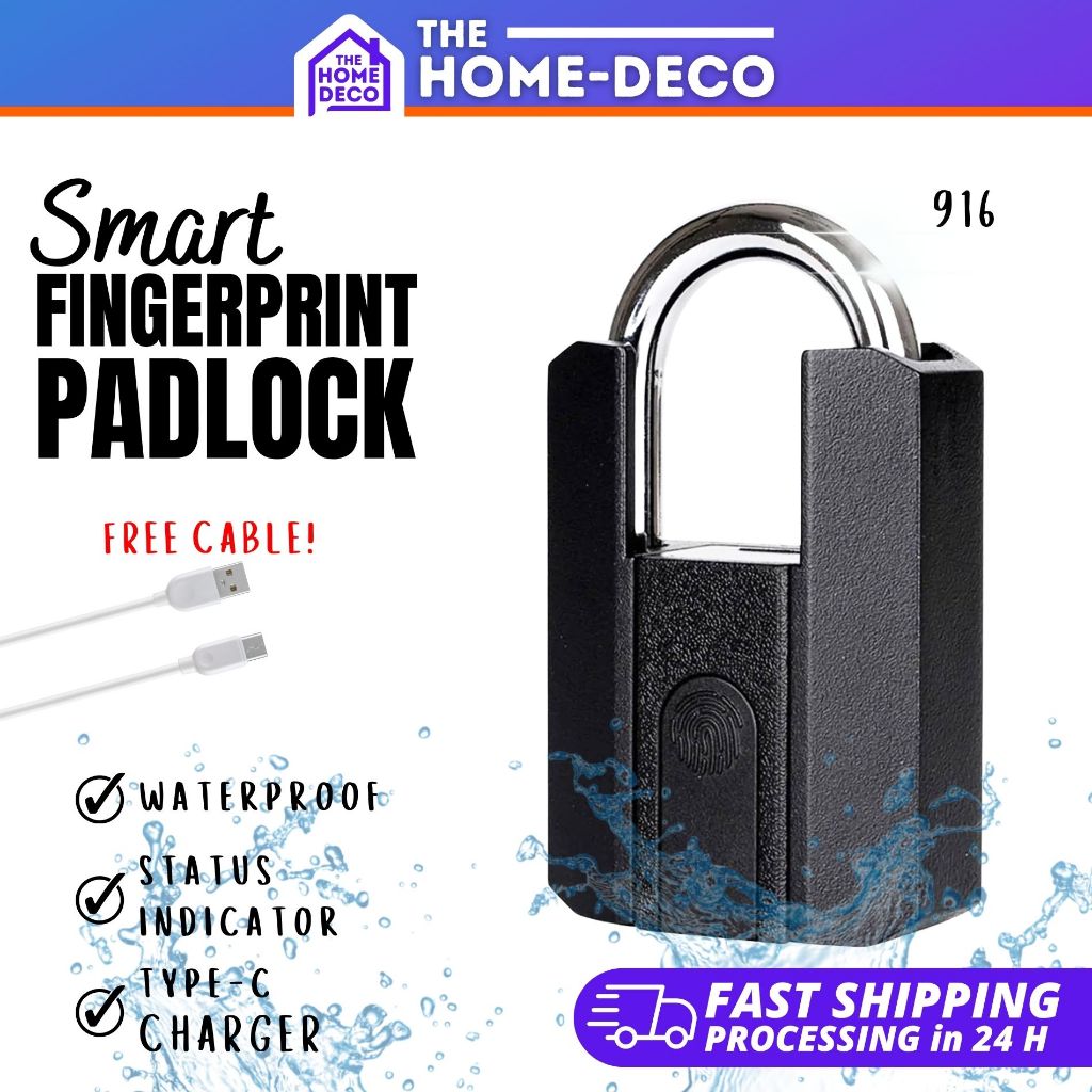 Waterproof Smart Padlock Fingerprint Padlock Digital Padlock Mobile ...