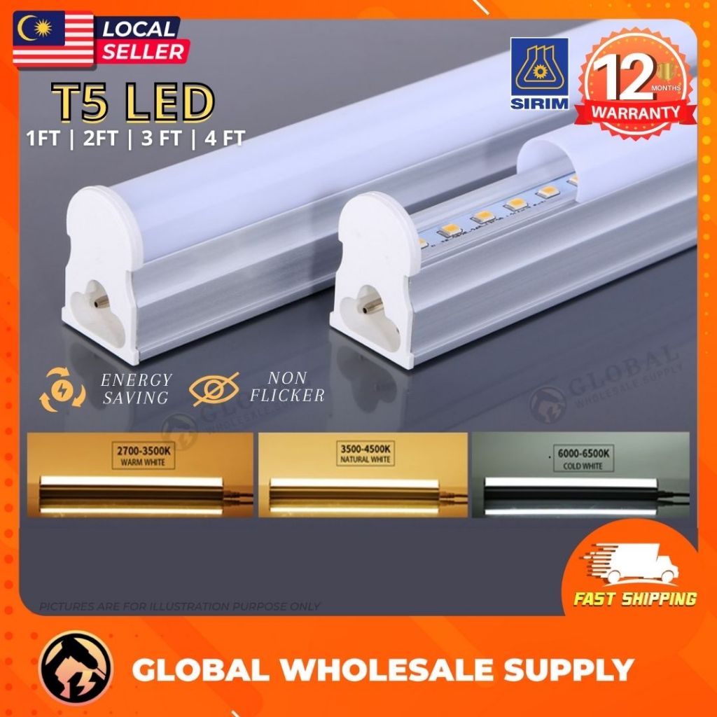 [READY STOCK] SIRIM] T5 LED Tube Fluorescent Fitting Drop Curve Light Ceiling Light Lampu ...