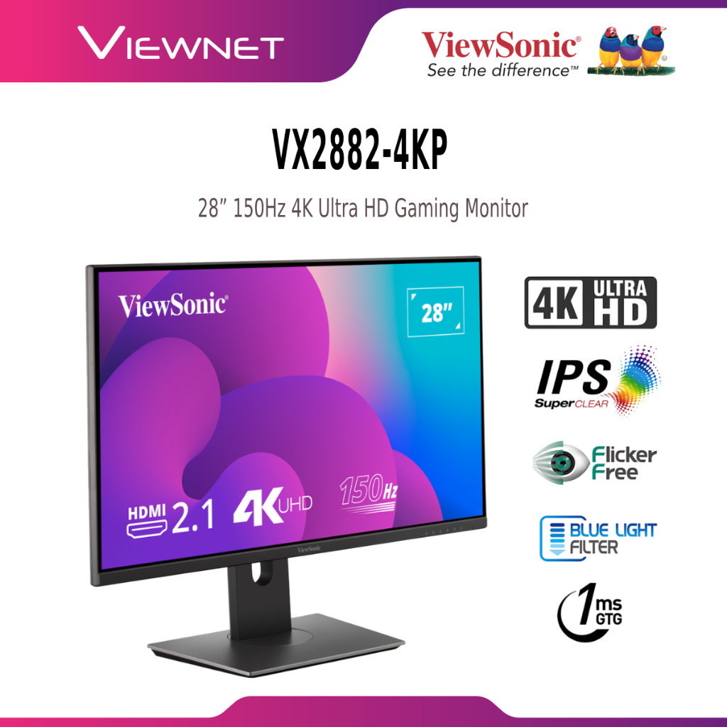 VIEWSONIC 28” VX2882-4KP LED 4K ULTRA HD (3840x2160P @150Hz) SUPER ...