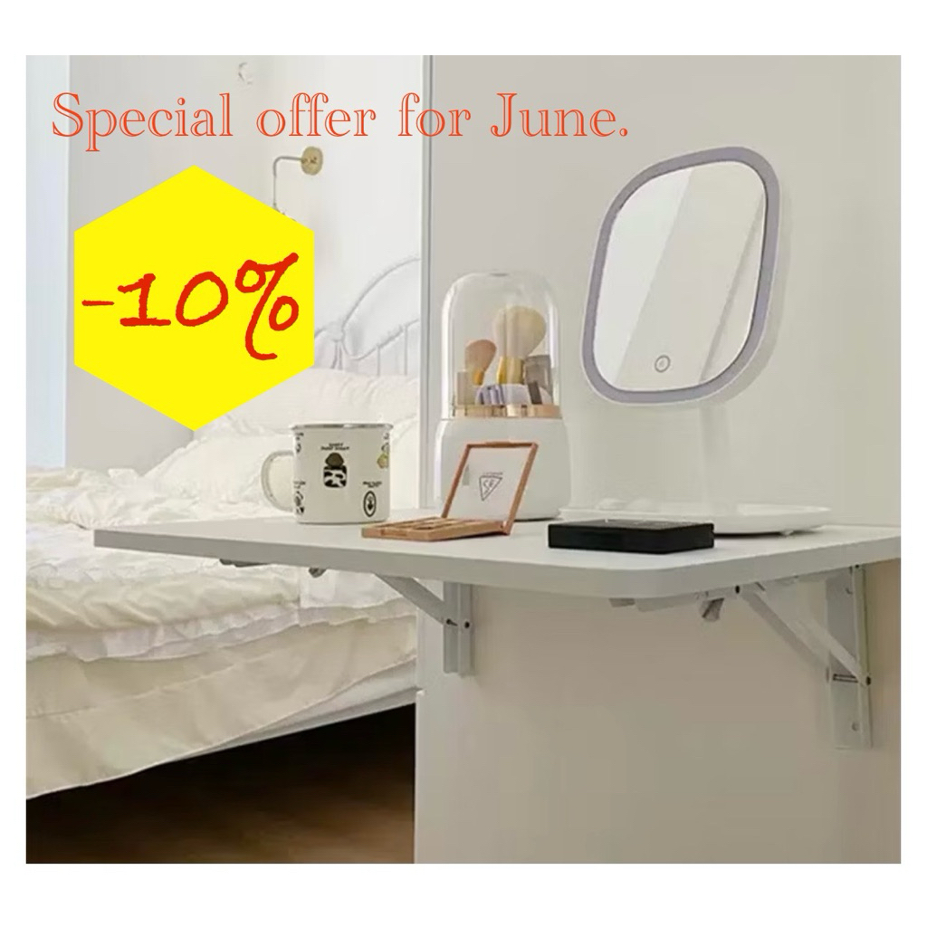 (White) Office Table Wall Mounted Wall Table Folding Table With Bracket ...