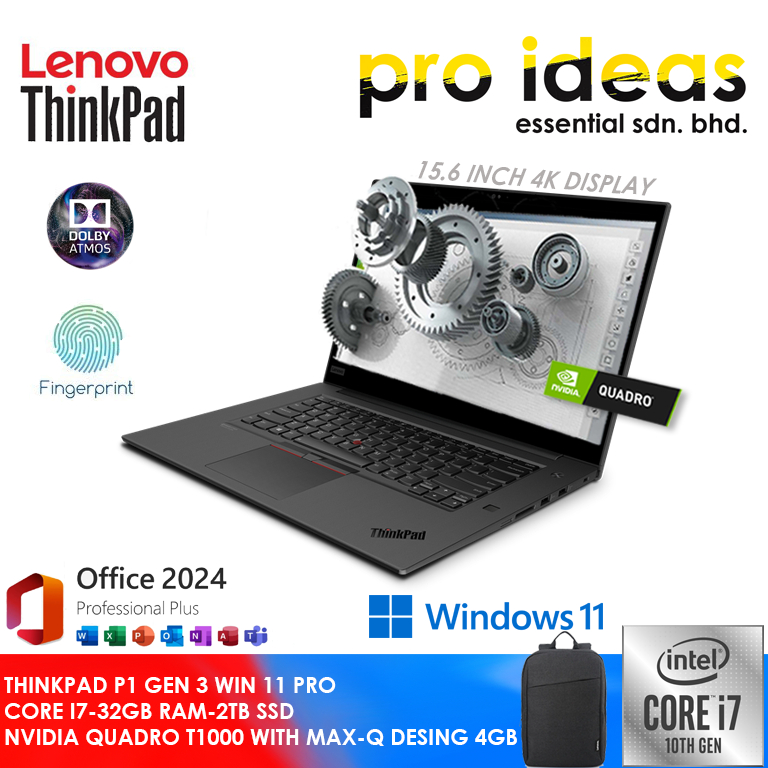 LENOVO THINKPAD P1 GEN 3 MOBILE WORKSTATION / INTEL CORE i7-10TH GEN ...
