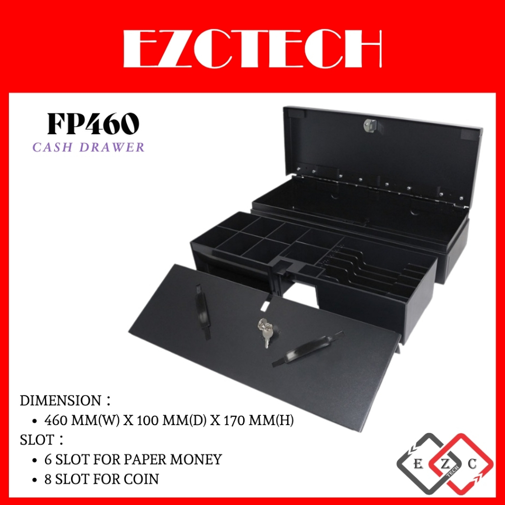 EZCTECH HEAVY DUTY FP460 FT460 MP170 FLIP TOP CASH DRAWER 6BILL 8COIN ...