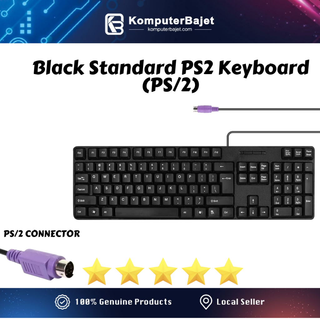 OEM Black Standard Windows Keyboard PS/2 FOR WINDOWS ME XP 7 DOS ...