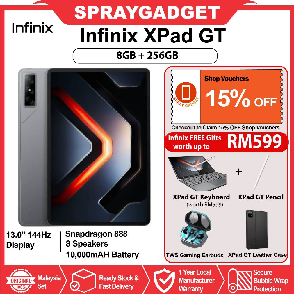 Infinix XPad GT (8GB RAM + 256GB ROM) 13.0" 2.8K 144Hz Display l ...