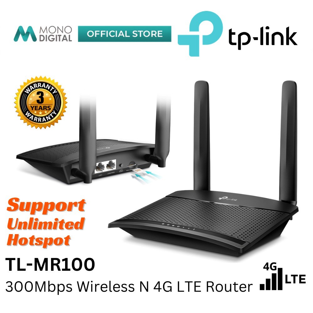 TP-LINK TL-MR100 / TL-MR105 300MBPS WIRELESS N 4G LTE ROUTER WITH SIM ...