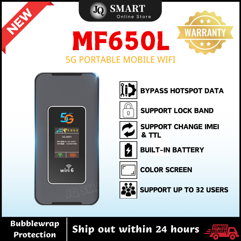 MF650(5000mAh), MF650L(8000mAh) 5G MOD Pocket Wifi with wifi 6 + bypass ...