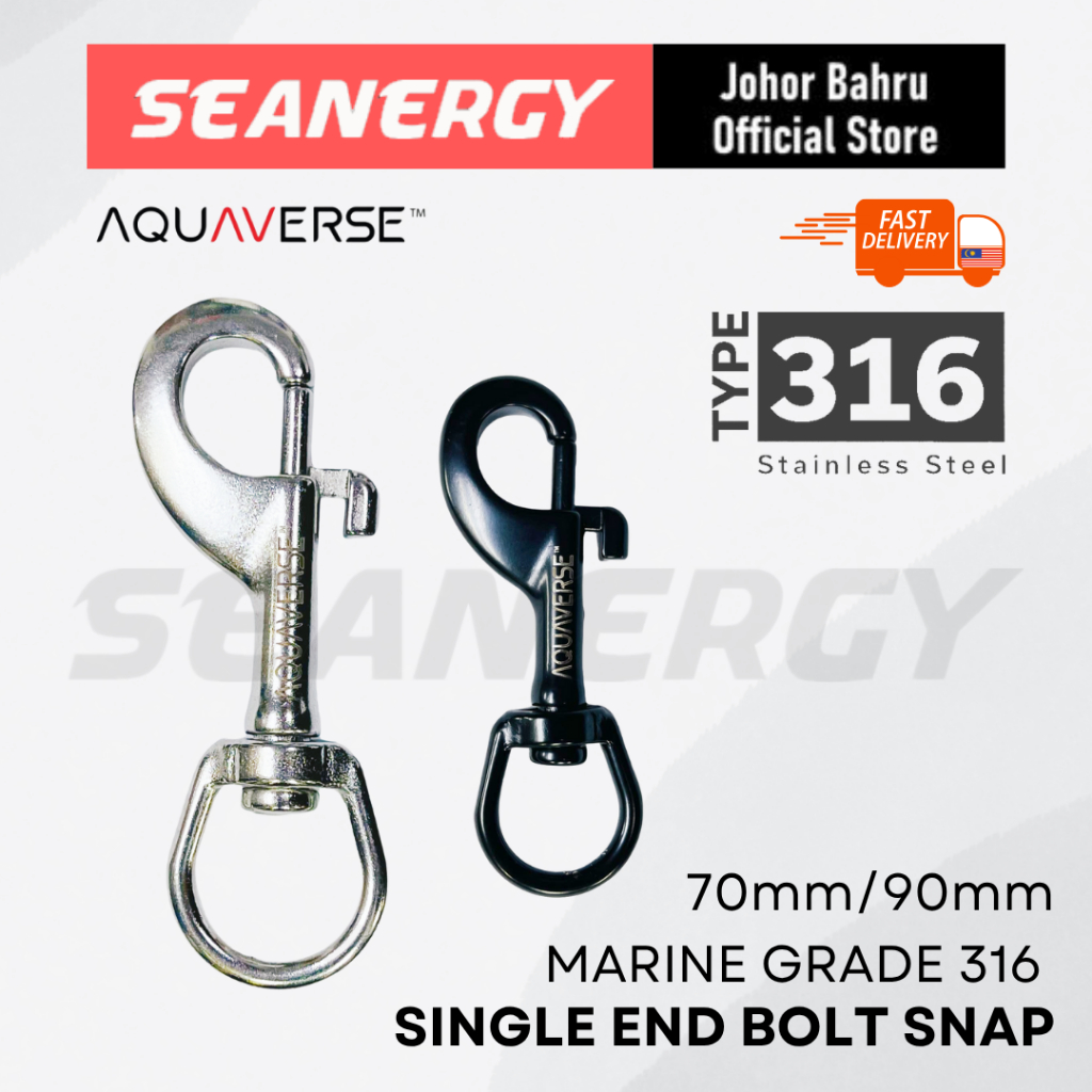 AQUAVERSE HIGH QUALITY 316 STAINLESS STEEL SINGLE HOOK BOLT SNAP CLIP ...
