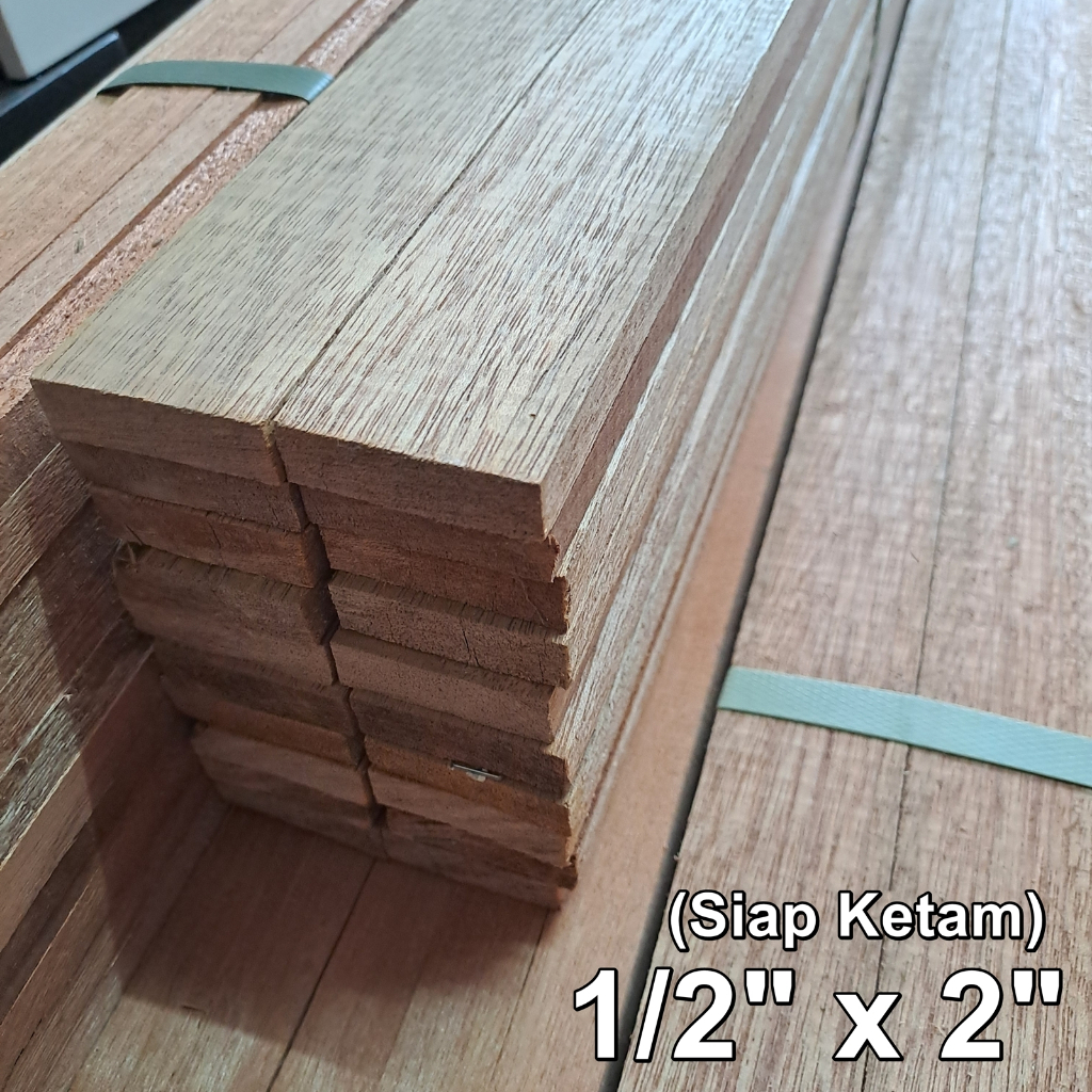 1/2" x 2" Solid Kayu Meranti Merah Wood Kayu Perabot Quality (Siap ...