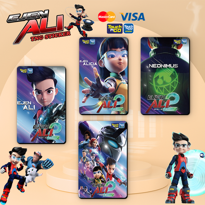 Ejen Ali TNG Pelekat - Tng Touch N Go/Bank kad pelekat pelindung (Beli ...