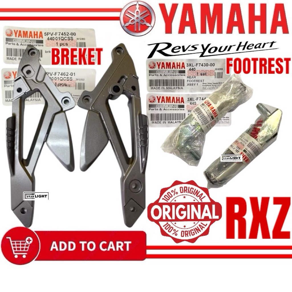 YAMAHA RXZ CATALYZER (5PV) 100% ORIGINAL HLY FOOTREST BRACKET FRONT ...