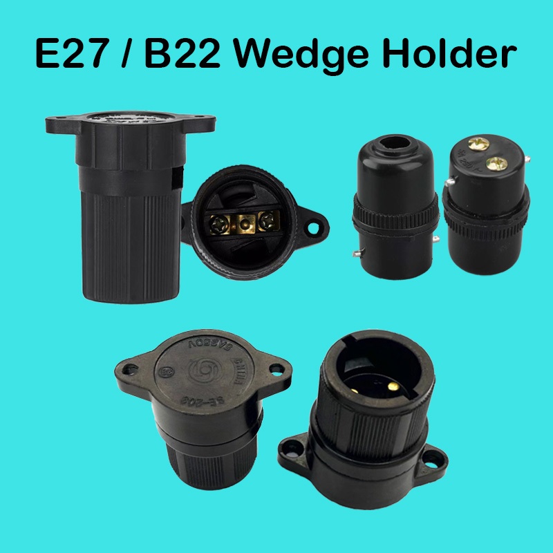 E27 / B22 Wedge Lamp Bulb Holder / B22 Adaptor / Pemegang Tapak Lampu ...