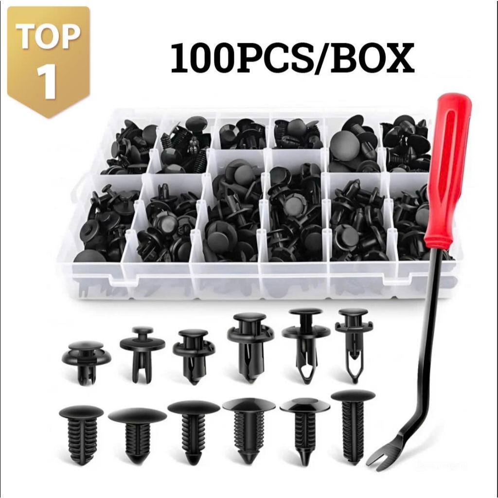 Car Clip,100pcs Car Bumper Clips Set – Universal Plastic Push Rivets ...