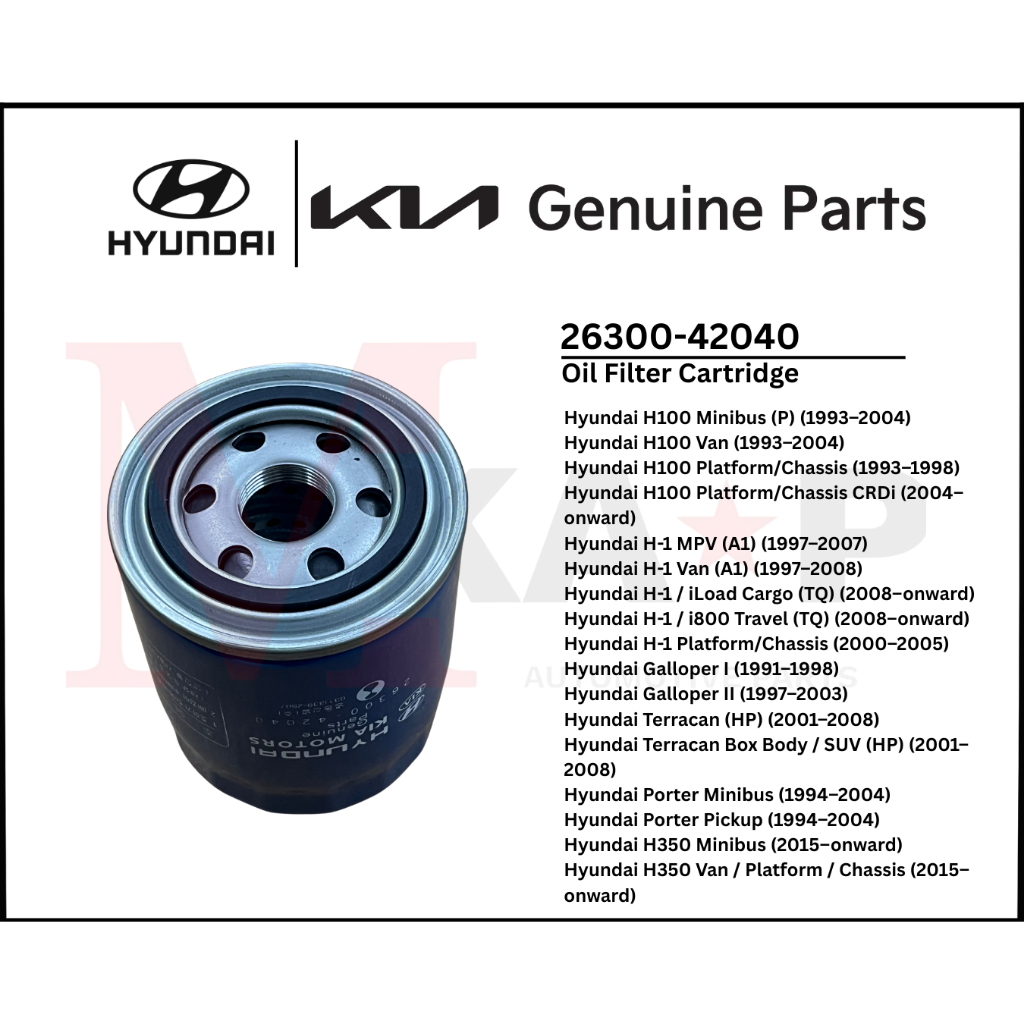 [ORIGINAL] OIL FILTER Cartridge Fit Hyundai H100,H-1,Galloper,Terracan ...