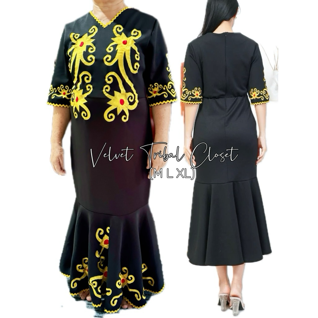 LONG SULAM DRESS ELEGANT DINNER ETHNIC BORNEO | Shopee Malaysia